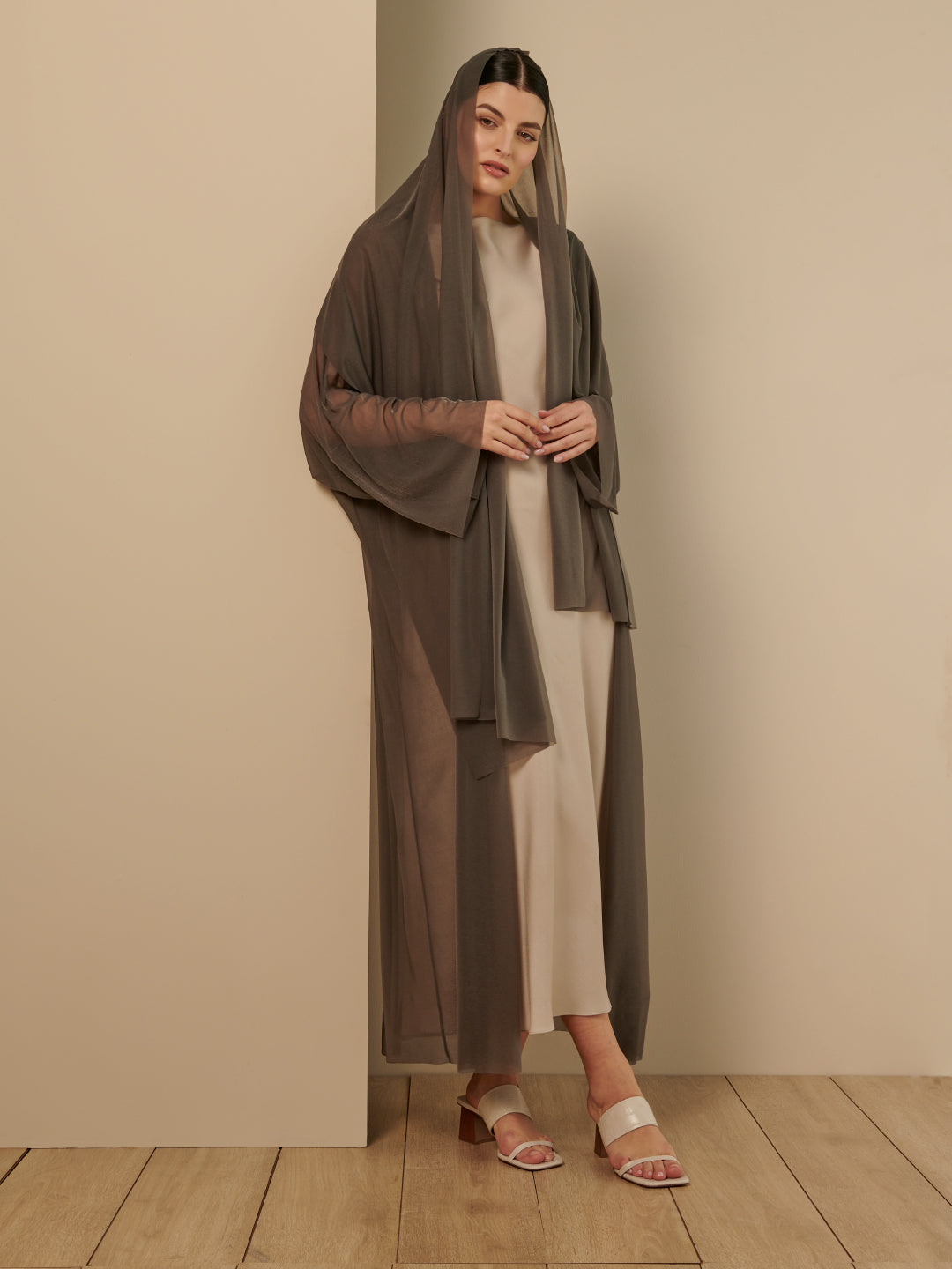 Japanese Light Knit Grey Abaya